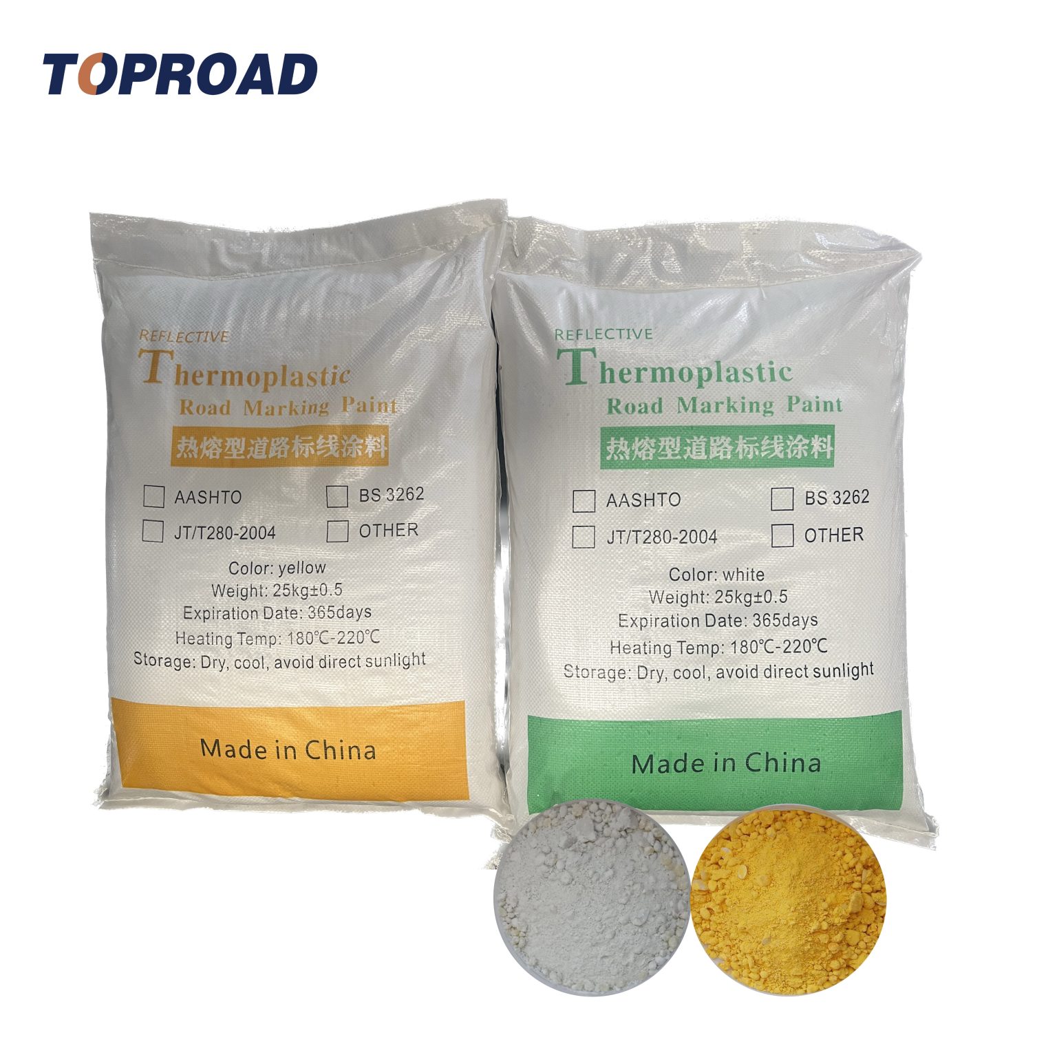 White Thermoplastic Road Marking Paint - TOPROAD